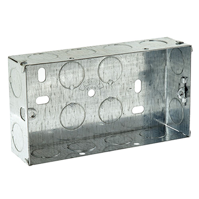 Electrical Supplier. Flush Metal Back Box 2 Gang 47mm