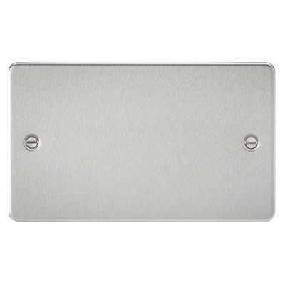 Electrical Supplier. Flat Plate 2G Blanking Plate - Brushed Chrome