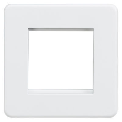 Electrical Supplier. Screwless 2G Modular Faceplate - Matt White