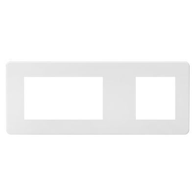 Electrical Supplier. Screwless 6G Modular Faceplate (2G + 4G) - Matt White