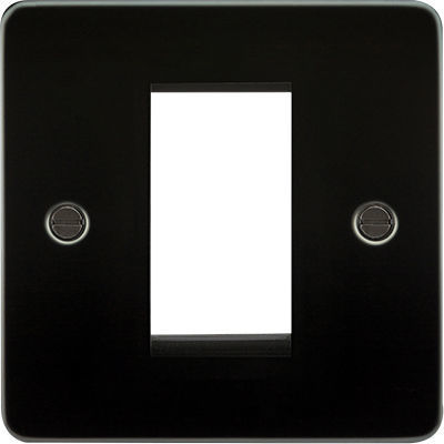 Electrical Supplier. Flat Plate 1G Modular Faceplate - Gunmetal