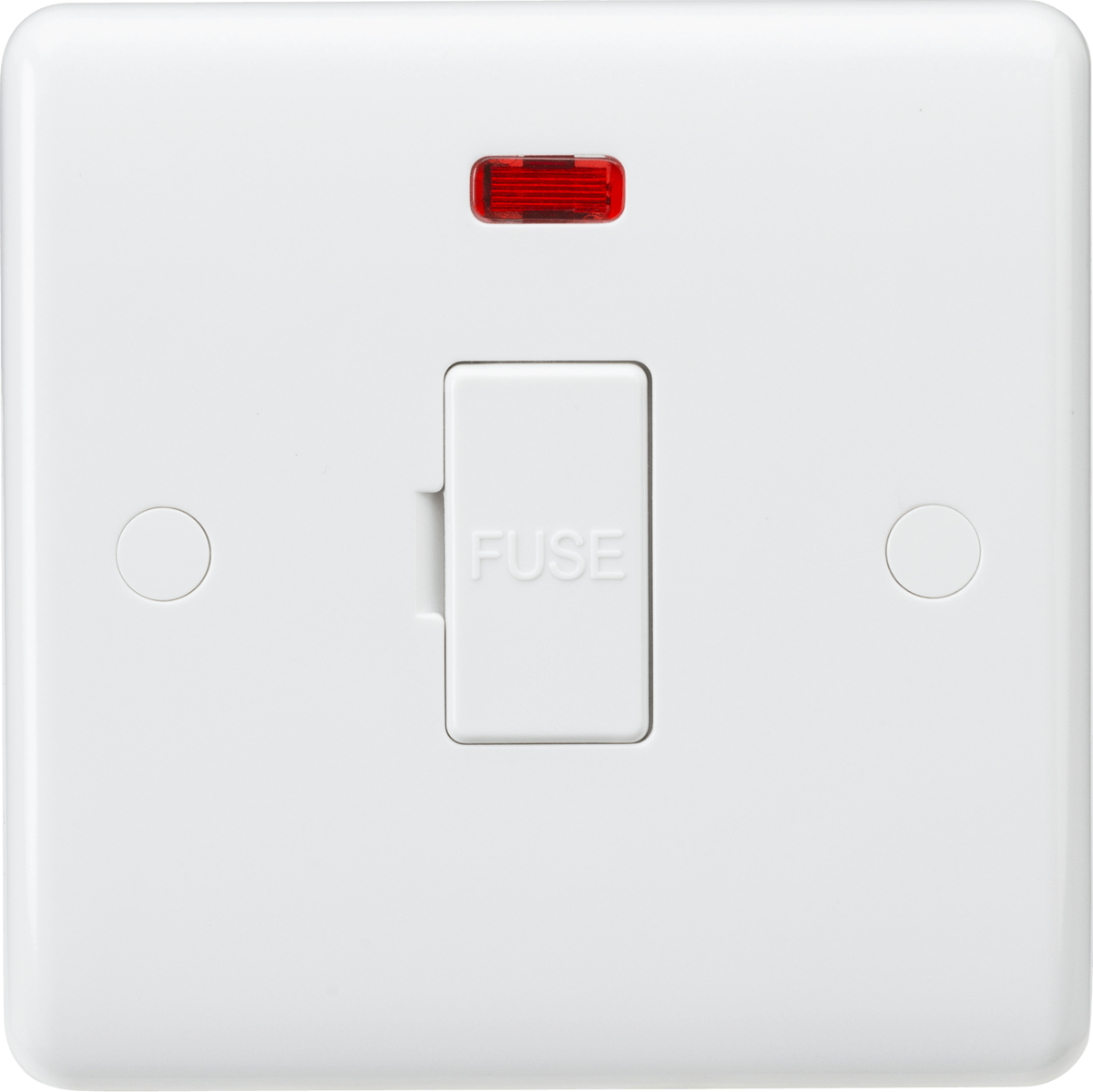 Electrical Supplier. Curved Edge 13A Fused Spur Unit with Neon